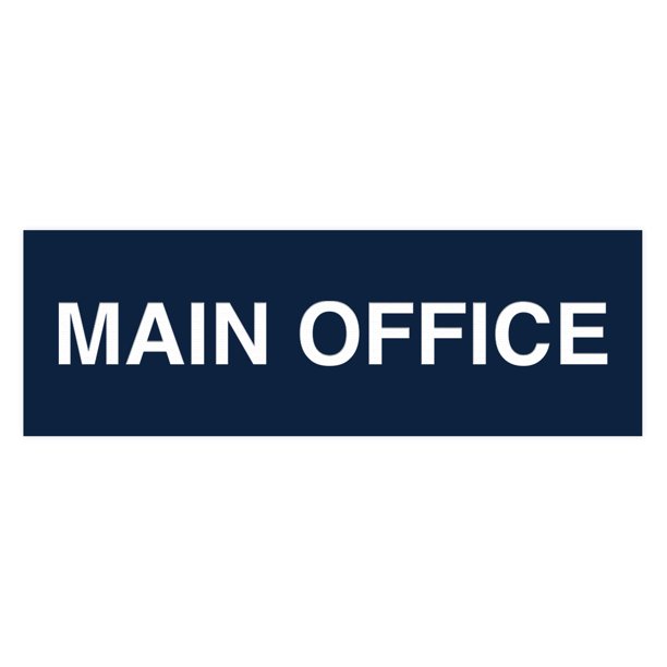 Basic Main Office Sign (Navy Blue / White) - Large - Walmart.com