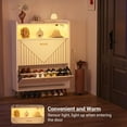 Homieasy Enclosed Sneaker Shelf Space, Shoe Cabinet with Led Light ...