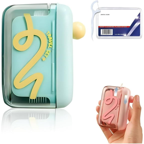 SDJMa Floss Pick Holder with 12 Count Floss Sticks, Portable Floss ...