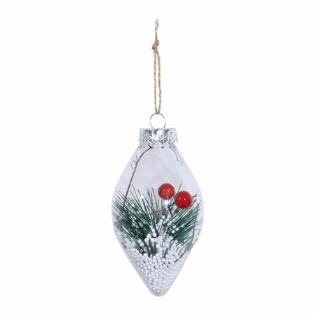 babydream1 Plastic Clear Water Drop Shape Bauble Pendant Christmas ...