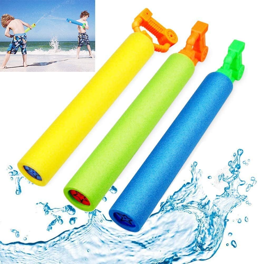 Water Blaster Soaker Gun, 3 Pack Safe Foam Noodles Pump Action Outdoor ...