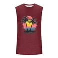 Burgundy Wine Hawaiian Cami Tank Tropical Workout Athletic Beach Brunch ...