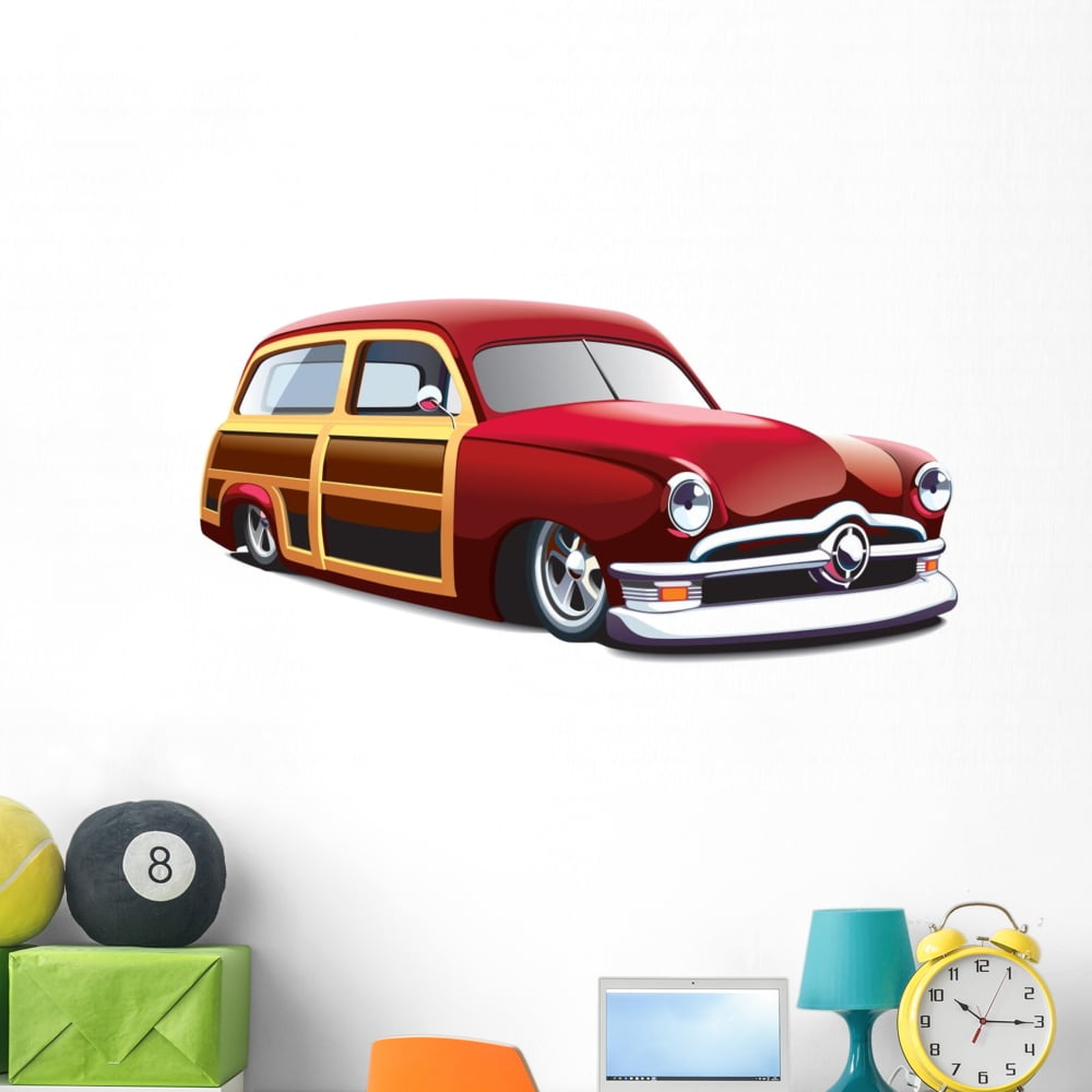 Wooden Body Hot Rod Wall Decal by Wallmonkeys Peel and Stick Graphic ...
