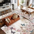 Butterfly Flower 6'x9' Rug for Dining Room Table and Chair Setup ...
