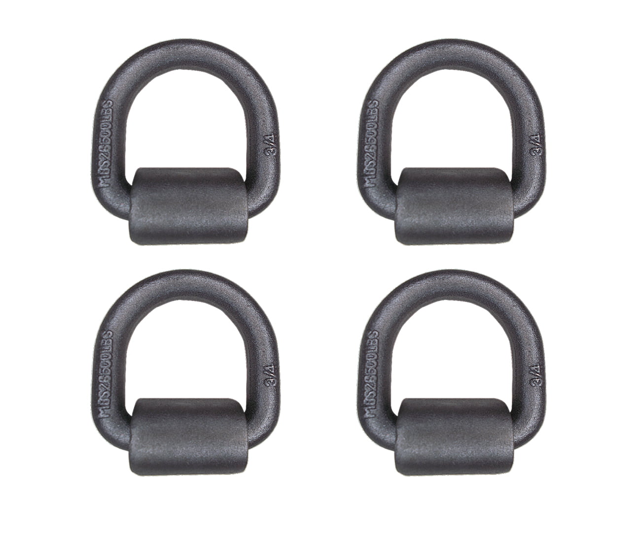 Mega Cargo Control 4 Pack Heavy Duty 3/4" Weld-On D Ring for Flatbed ...