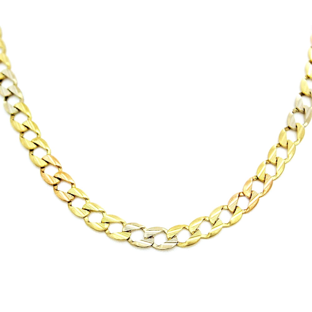 14K 3 Colors Assorted Stamp Chain - Walmart.com