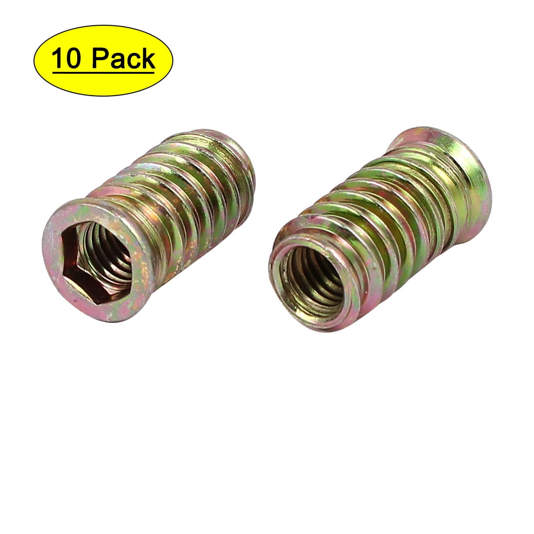 Wood Furniture Insert Interface Hex Socket E-Nut Bronze Tone M10x30mm ...