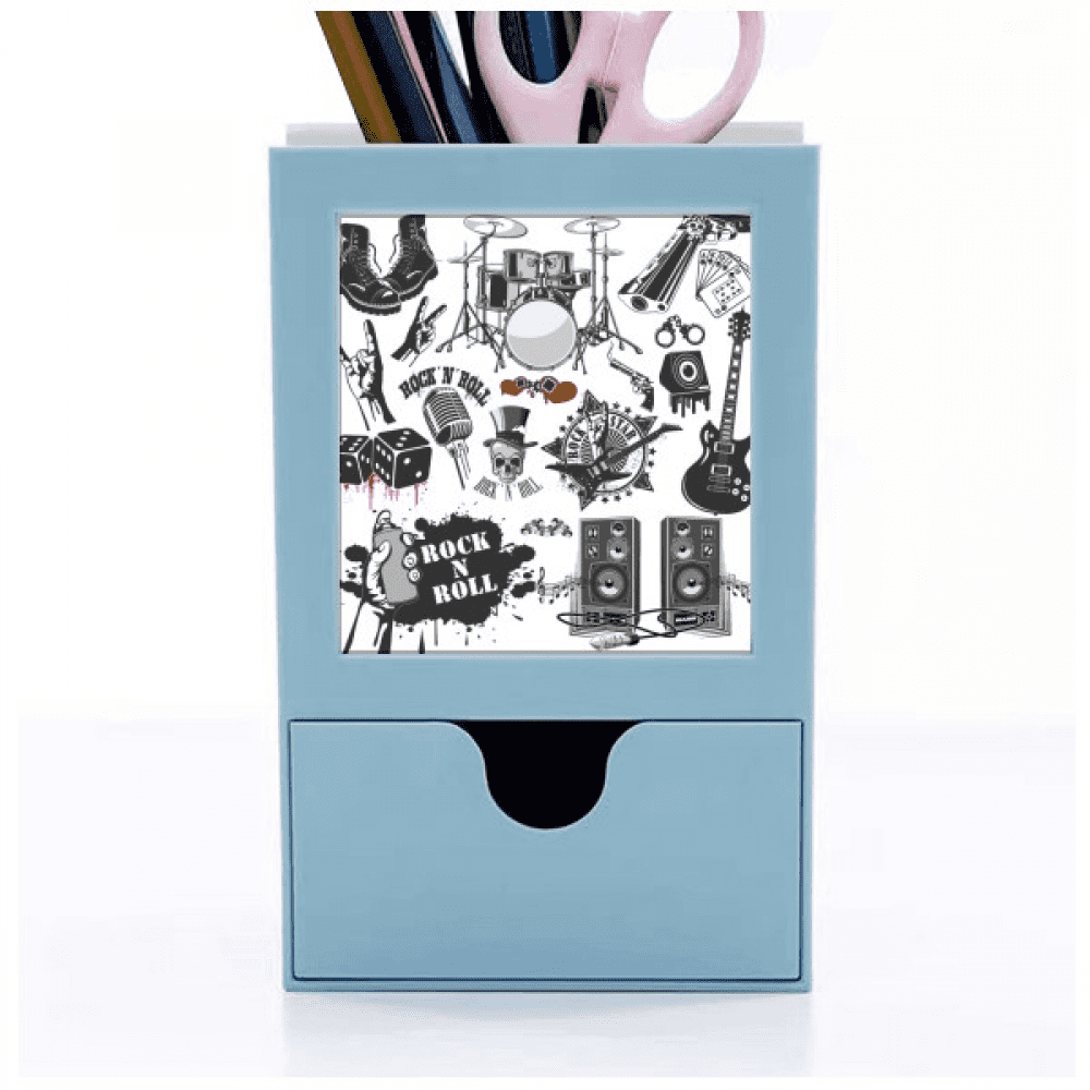Music Instruments Combination Illustrate Pattern Desk Supplies ...