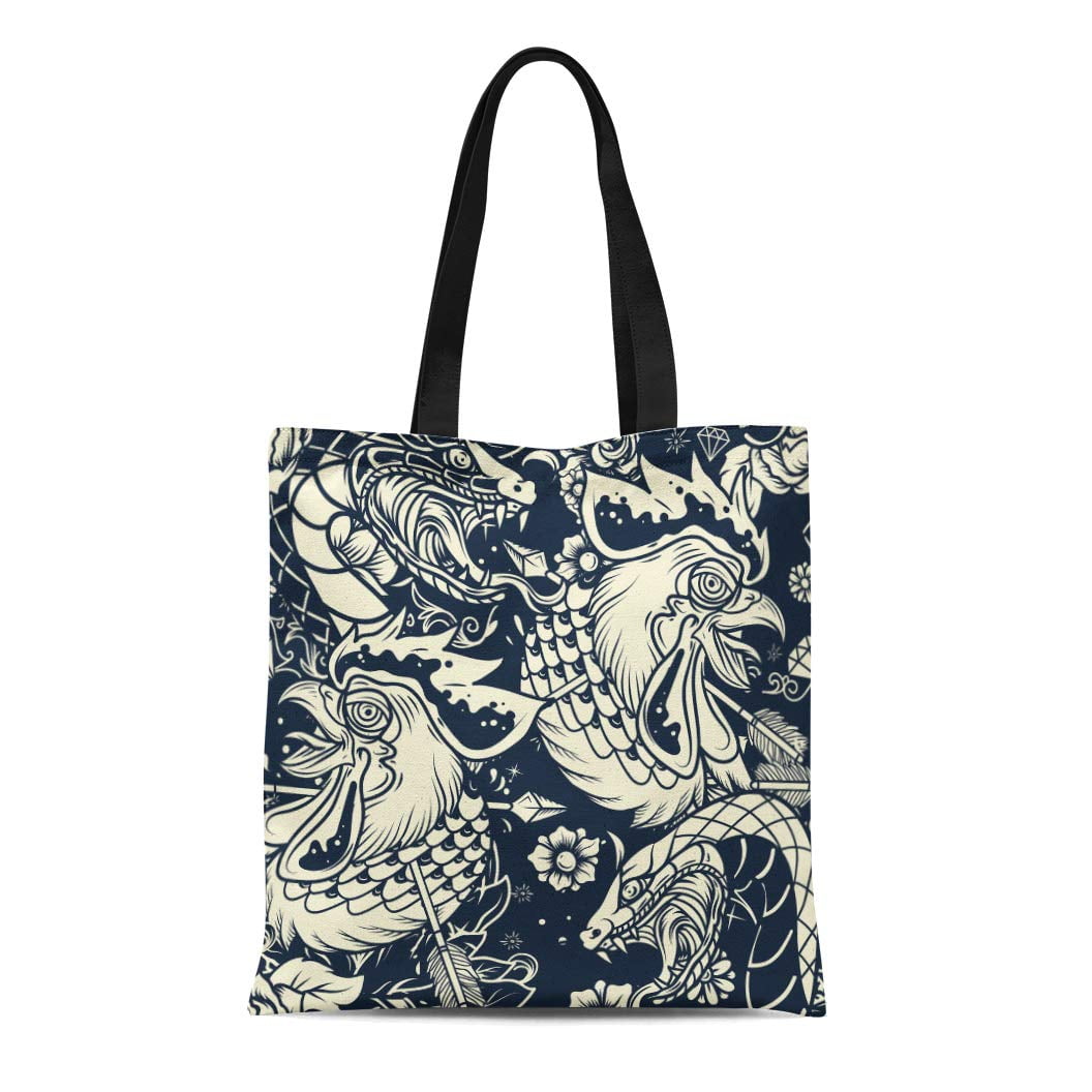 SIDONKU Canvas Bag Resuable Tote Grocery Shopping Bags Arrow Old School ...