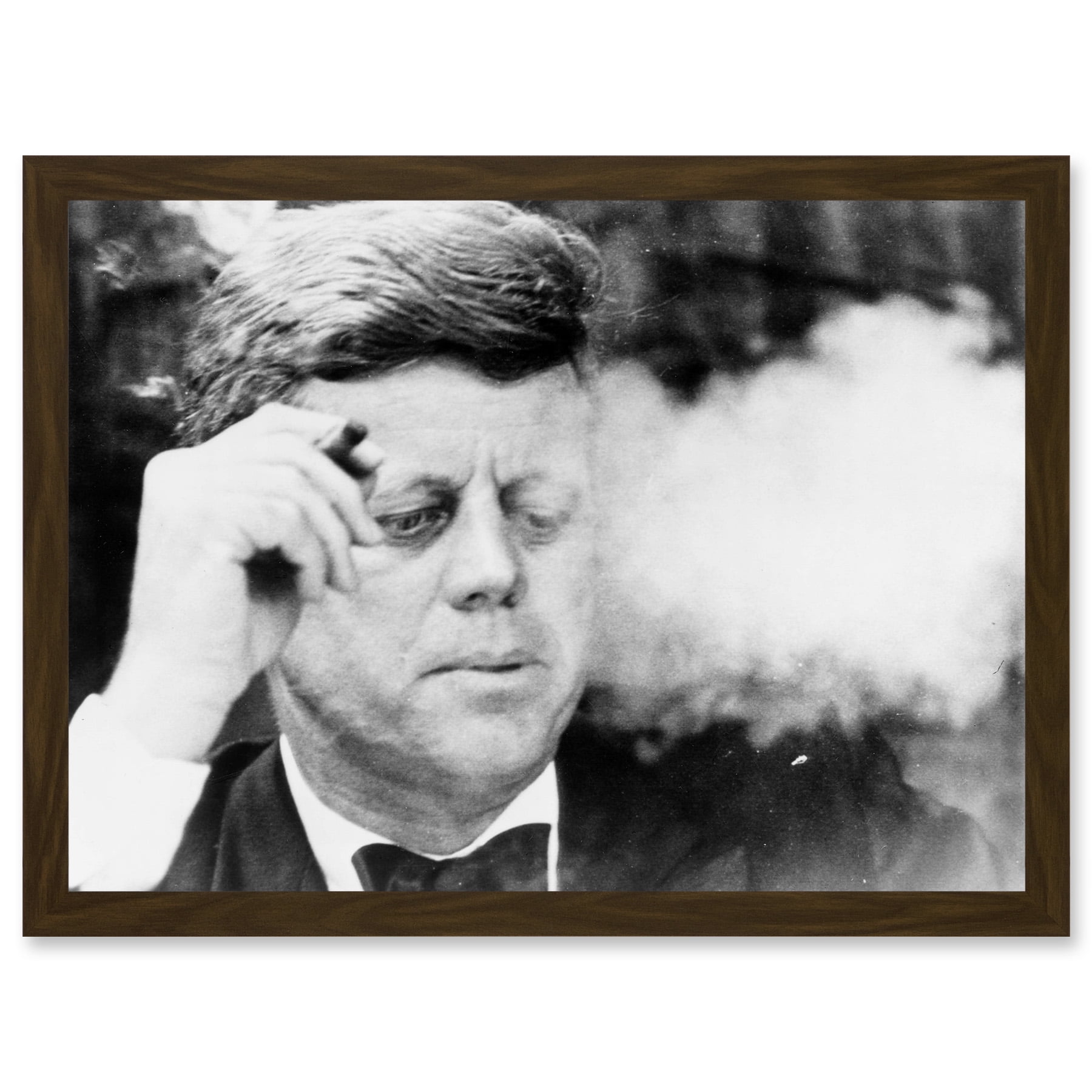 Photo JFK John F Kennedy Smoking Cigar US President Picture A4 Artwork ...