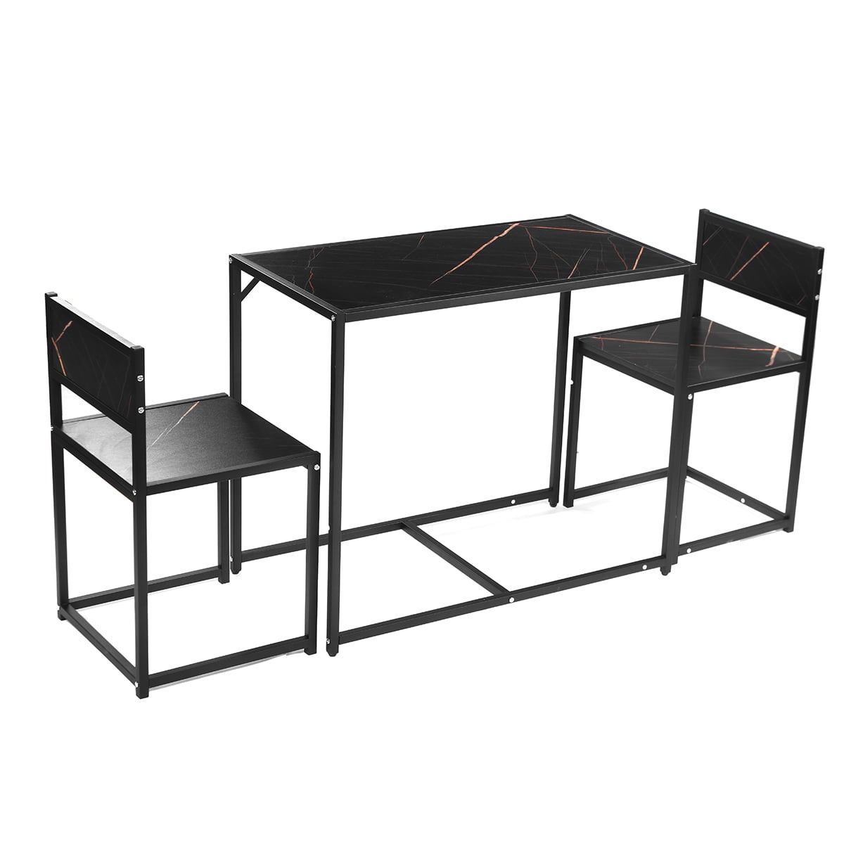 SnailHome 3-Piece Dining Table Set, Pub Table, 2 Stools, Walnut Finish ...