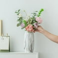 8 Inch White Marble Ceramic Vase for Flowers & Pampas Grass, Simple ...