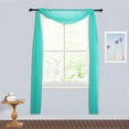 Efavormart 18Ft Turquoise Sheer Organza Curtain Panels, Window Scarf ...