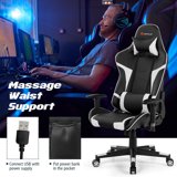 Goplus Wide Ergonomic Reclining Gaming Chair with Rolling Lumbar ...