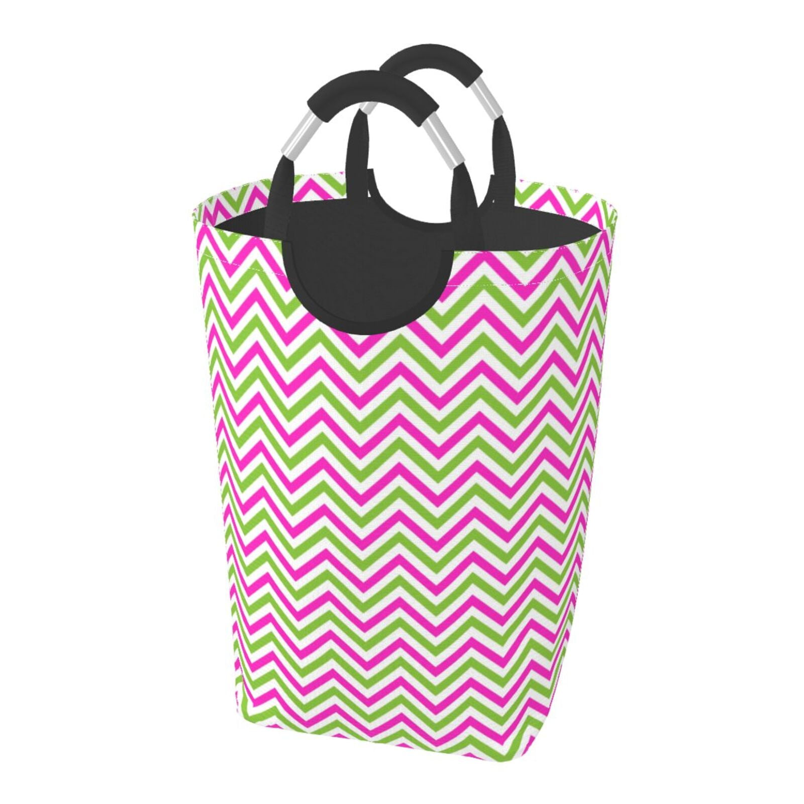 LNWH Laundry Hamper, Pink Abstract Triangle Waves Foldable Laundry ...