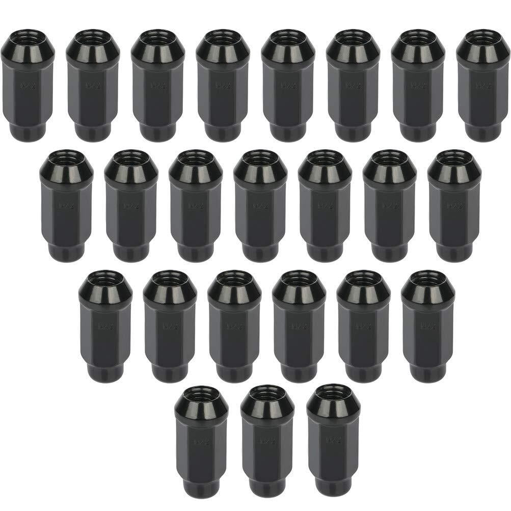 ECCPP Wheel Lug Nuts 24 Pieces 14x2 Black Bulge Acorn Drive Closed 3/4 ...
