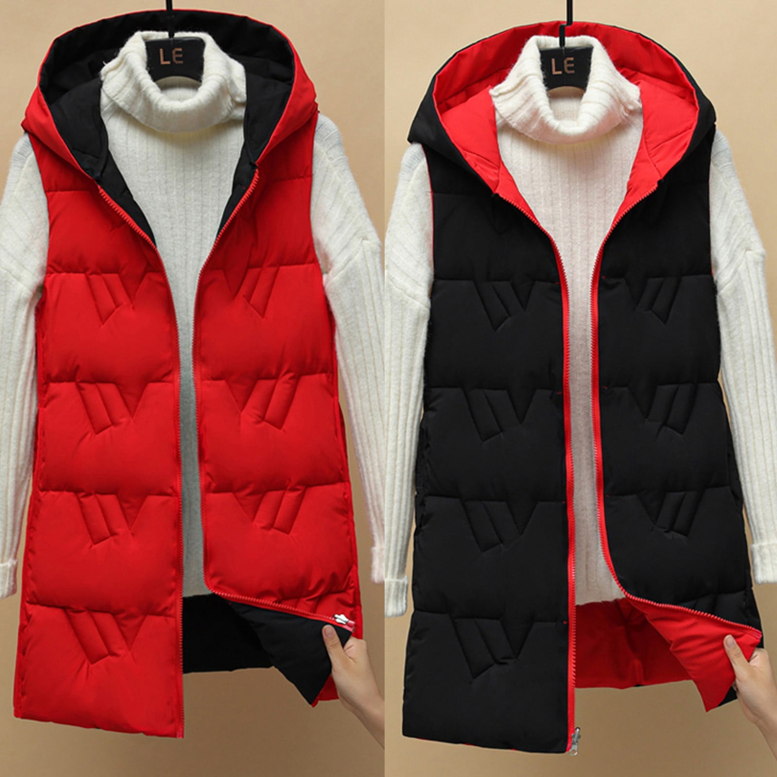 Caicj98 Oversized Vests For Women Womens Outerwear Vest Casual Thicken