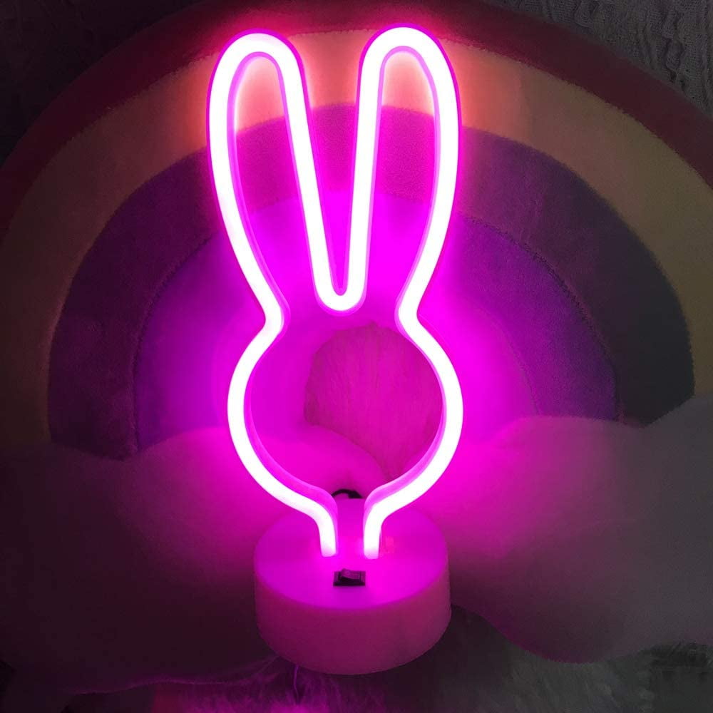 Easter Bunny Neon Light, Led Rabbit Sign Shaped Decor Light, Marquee ...