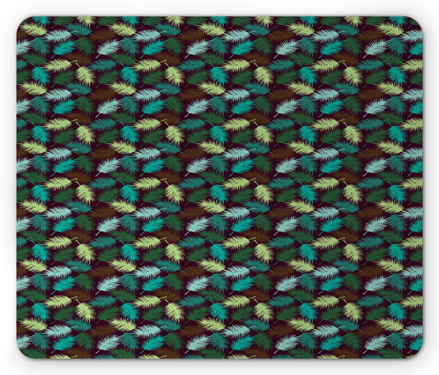 Tropical Mouse Pad, Exotic Torbay Palm Tree Leaves Silhouette Vibrant ...