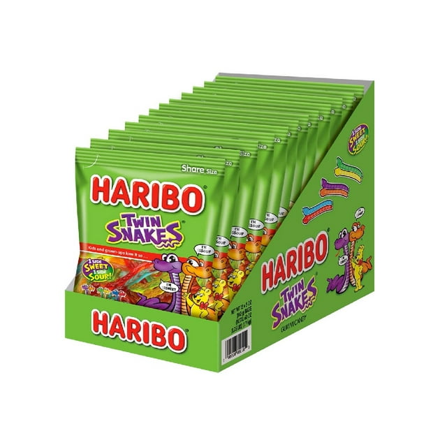 Haribo Twin Snakes Gummi Candy, Sweet & Sour, 5 oz, 12 ct 1PK - Walmart.com