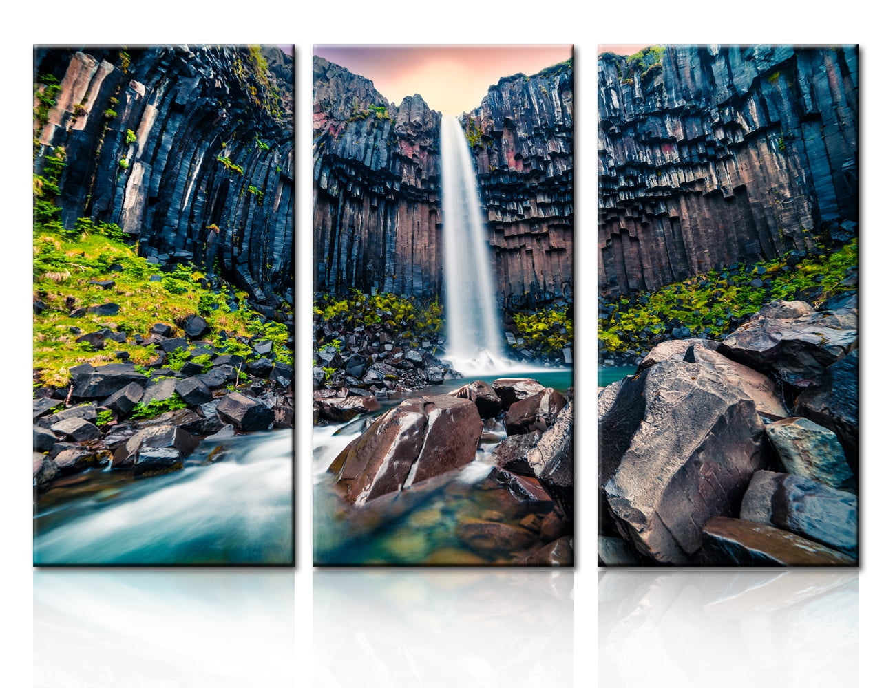 TISHIRON 3PCS Framed Canvas Wall Art Set,42"x28" Waterfall Landmark ...