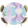 Abstract Pastel Color Gradient Round Fitted Tablecloth with Elastic ...