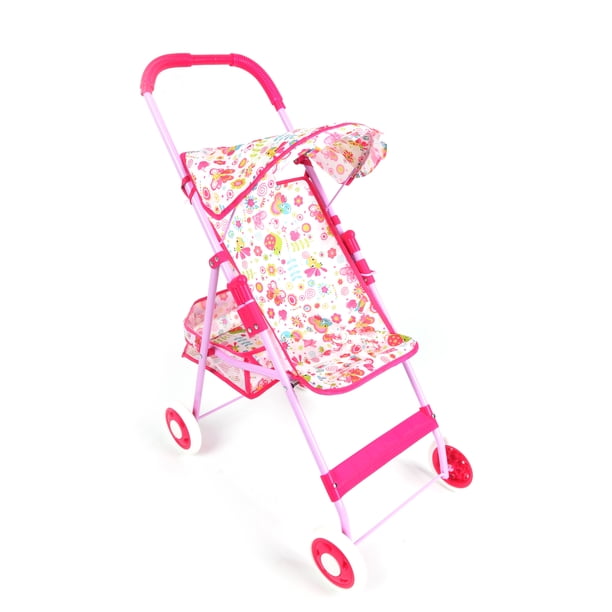 WonderPlay Pretty In Pink Doll Stroller With Canopy & Tray - Pink ...