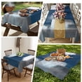 Blue White Gray Color Block Table Cloth 52x70in, Waterproof Rectangle ...