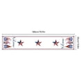 White Table Runner with Red and Blue Star, Gnome Patterns, Polyester ...