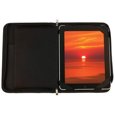 BLACK FLAP-OVER LEATHER COMPUTER BRIEFCASE - Walmart.com