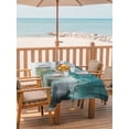 Abstract Art Rectangle Outdoor Tablecloth with Umbrella Hole Turquoise ...