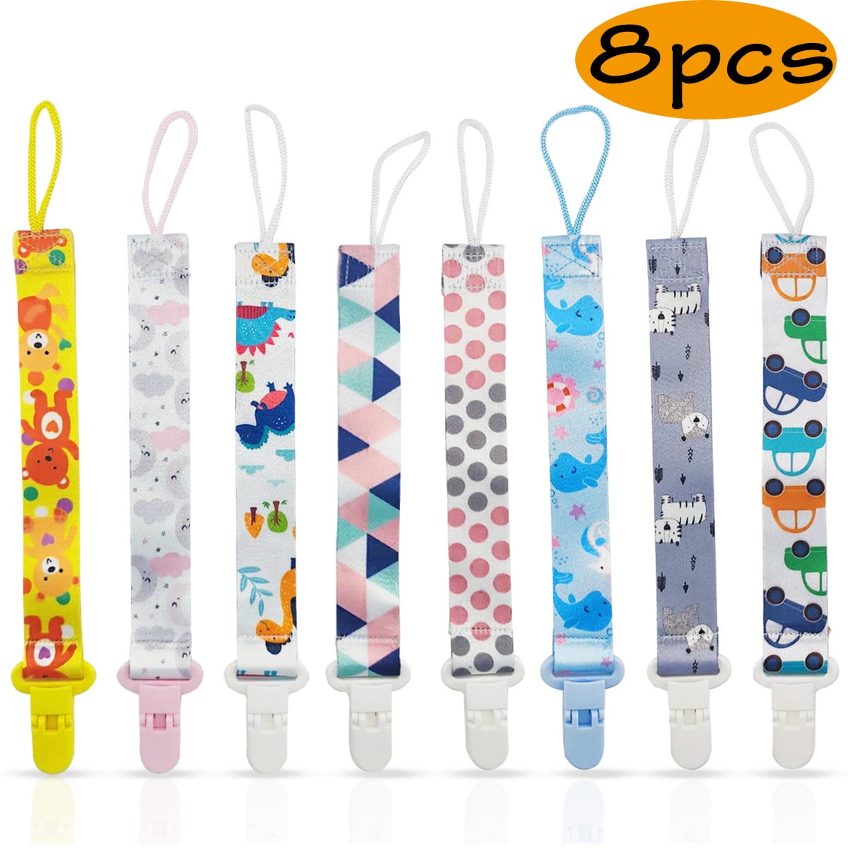 Pacifier Clips Baby Girl Baby Pacifier Clip 8 Pack Pacifier Holder for ...