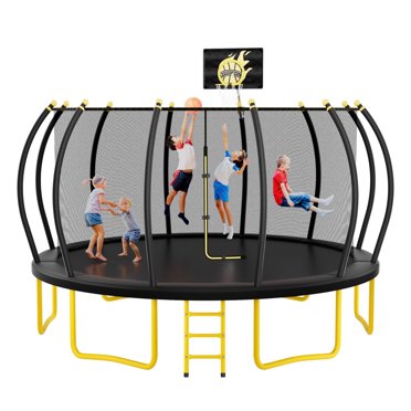 YORIN Trampoline with Trampoline Light, 1400LBS 14FT Trampoline for 6-7 ...