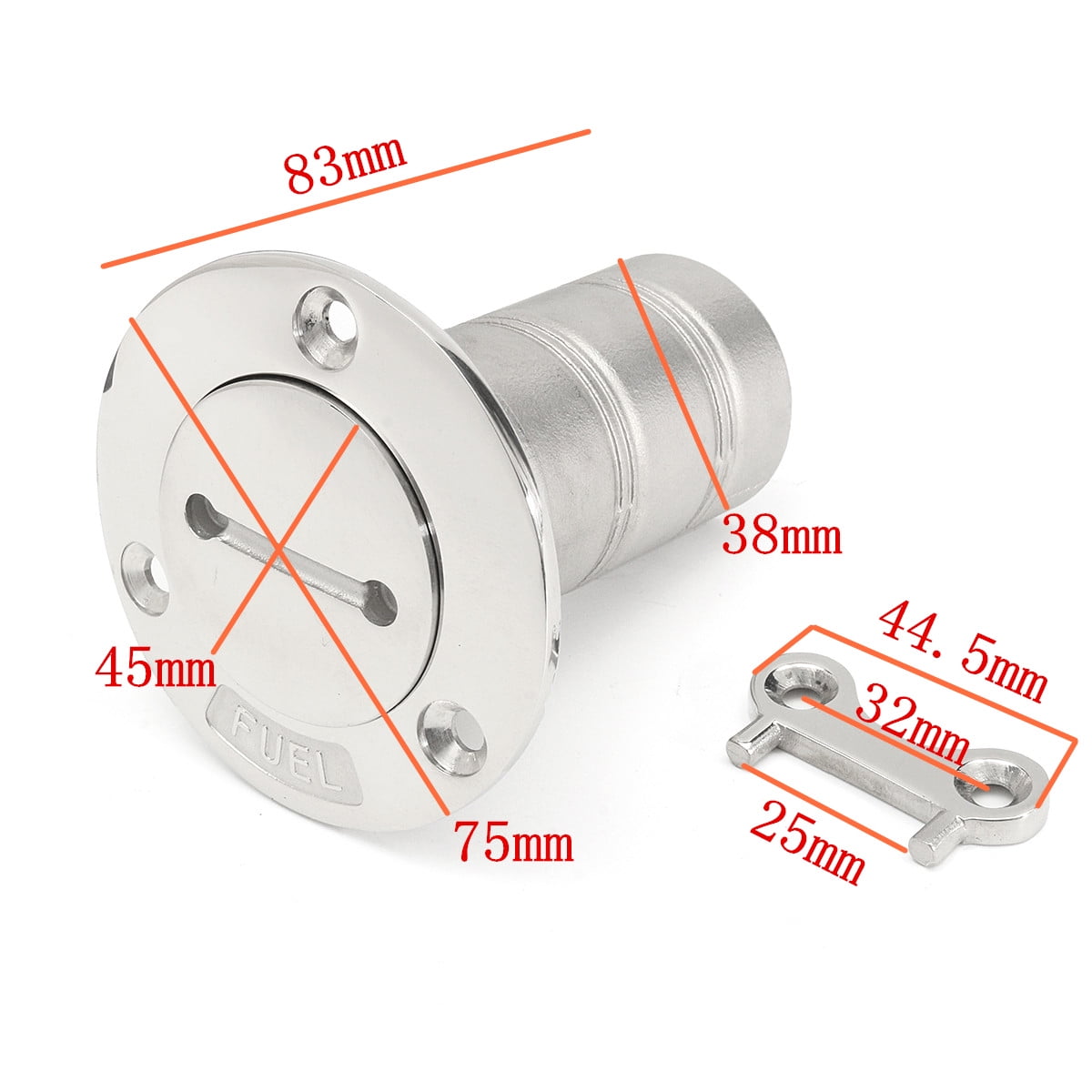 2'' 38mm Fuel Boat Marine Deck Fill / Filler Tank Cap Stainless Steel ...