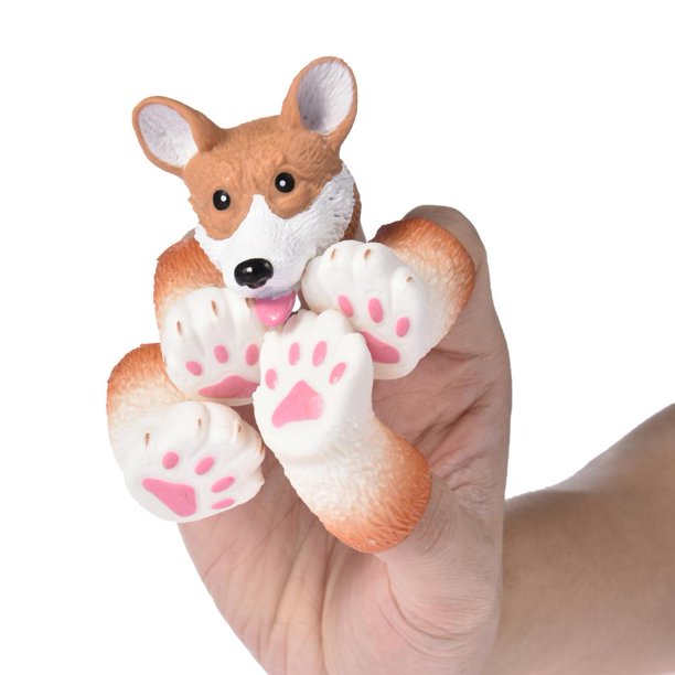 Toys Cat Pug Panda Dog Figure - Rubber Animal Finger Puppets Set With ...