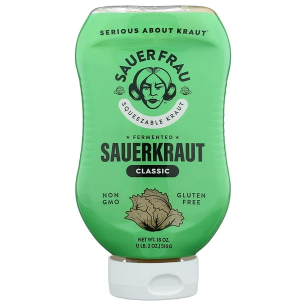 SAUER FRAU Squeezable Classic Sauerkraut, 18 OZ Pack of 6 - Walmart.com