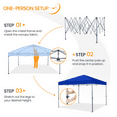 Topeakmart 12x12ft Blue Pop-up Canopy Tent, Adjustable Height, Outdoor ...