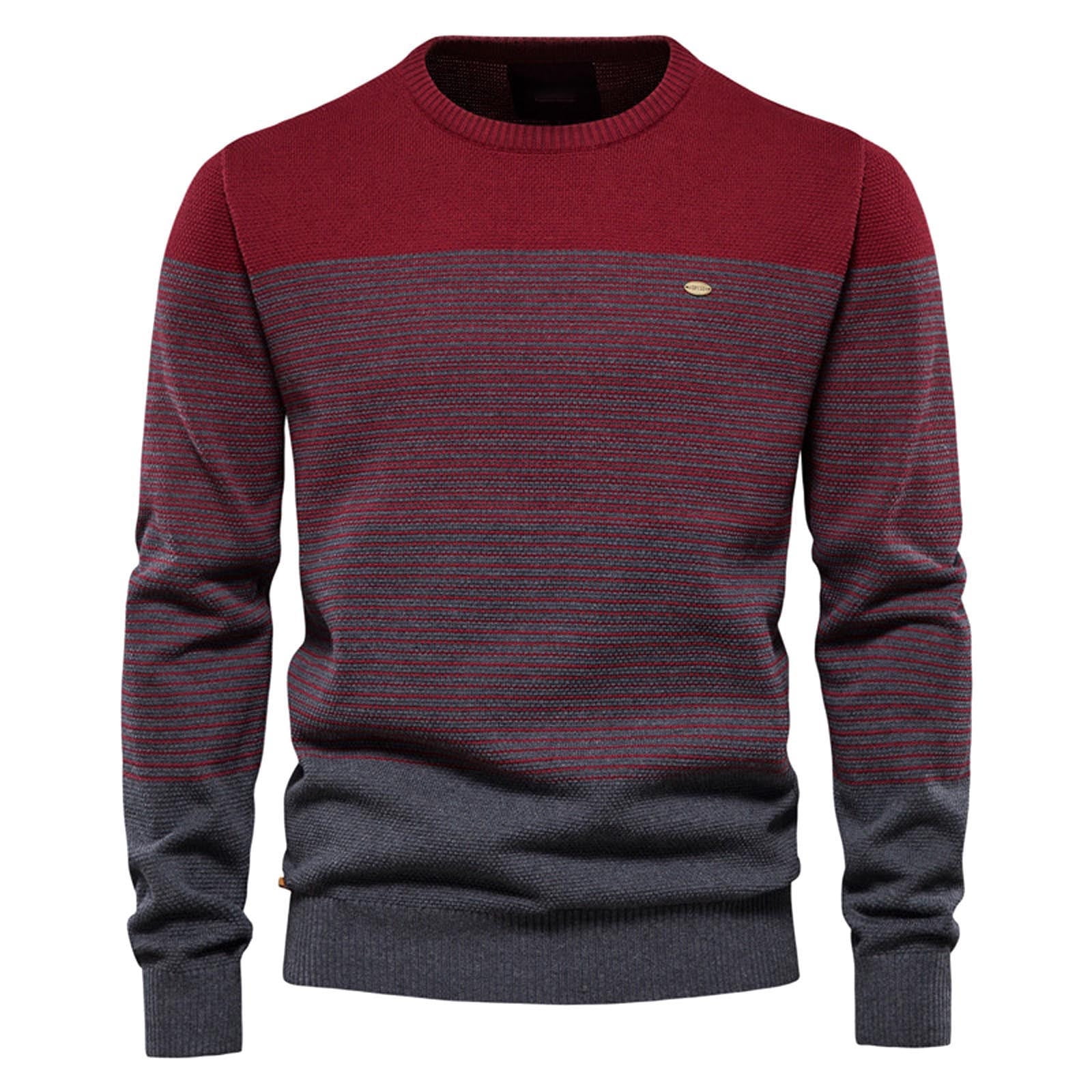 Fesfesfes Mens Sweater O-neck Sweater Soft Casual Sweaters For Men ...