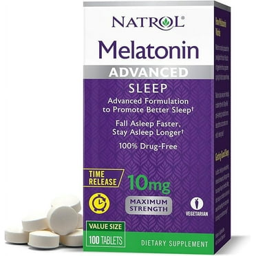 Natrol Advanced Sleep Melatonin 10mg Time Release Tablets, 60 Ct ...