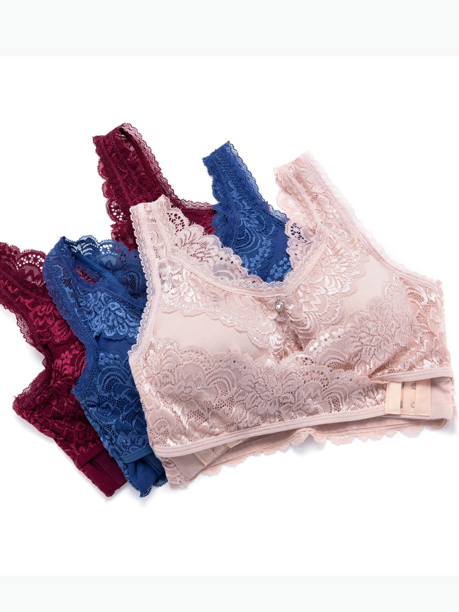 3-Pack Women Sport Bra Front Cross Side Buckle Lace Yoga Bras Sexy ...