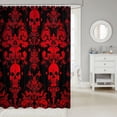 Adults Red Damask Shower Curtain Antique Victorian Baroque Bath Curtain ...
