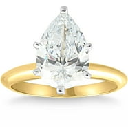 Pompeii3 3Ct Princess Cut Diamond Solitaire Engagement Ring 14k Gold Lab Grown Square Shaped ...