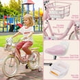 16/18 Inch Bike Kids Bicycle with Basket, Girls Bikes Ages 5-10, Kids Bicycles with Front and ...