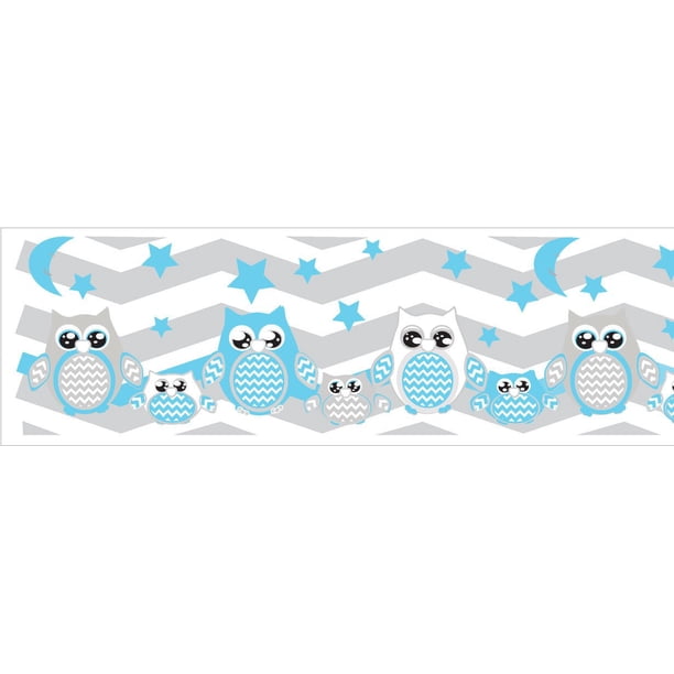 Owl Border Wall Decals Stickers/Chevron Border Nursery Decor - Walmart.com