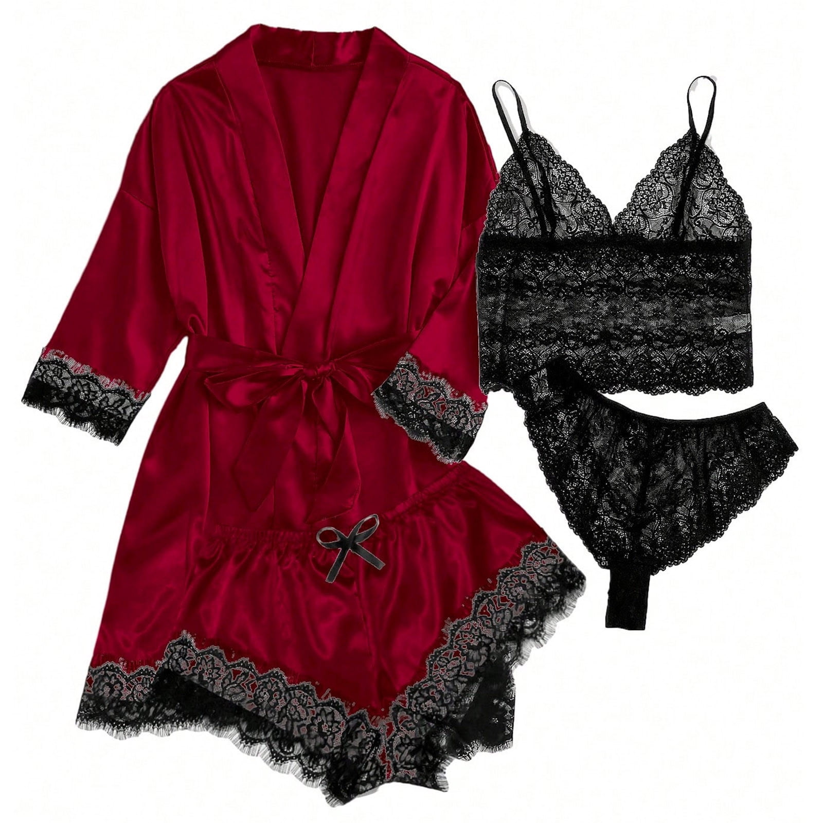 Click here for Eqwljwe Christmas Deals 2023! Womens 4pcs Satin Pa... prices