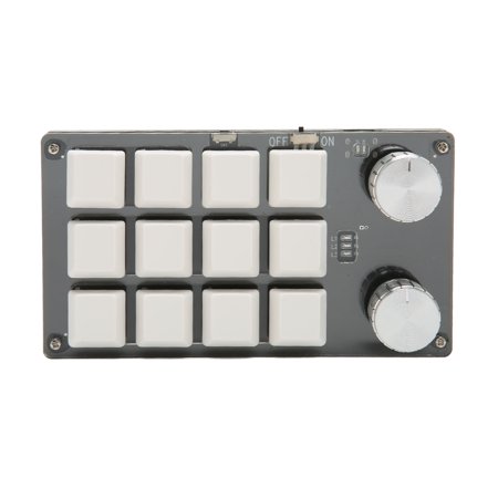 12 Keys Mini Keypad with 2 Knobs, USB Wired BT Cordless Connection ...
