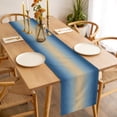 Navy Blue and Yellow Gradient Cotton Linen Table Runner Minimalist ...