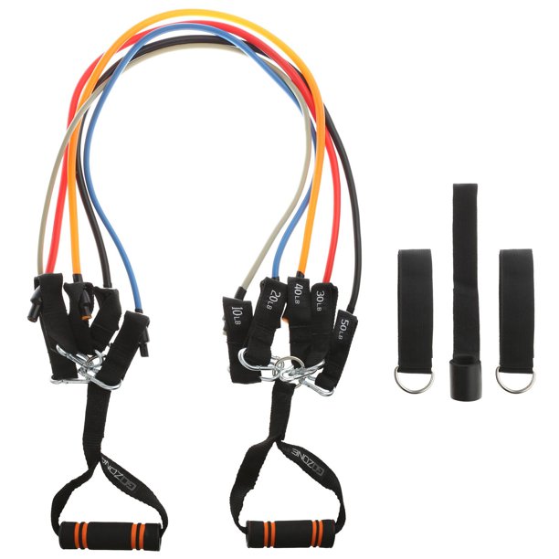 GoZone GZE-2172 All-in-One Resistance Band Set, 5 Levels of Resistance ...