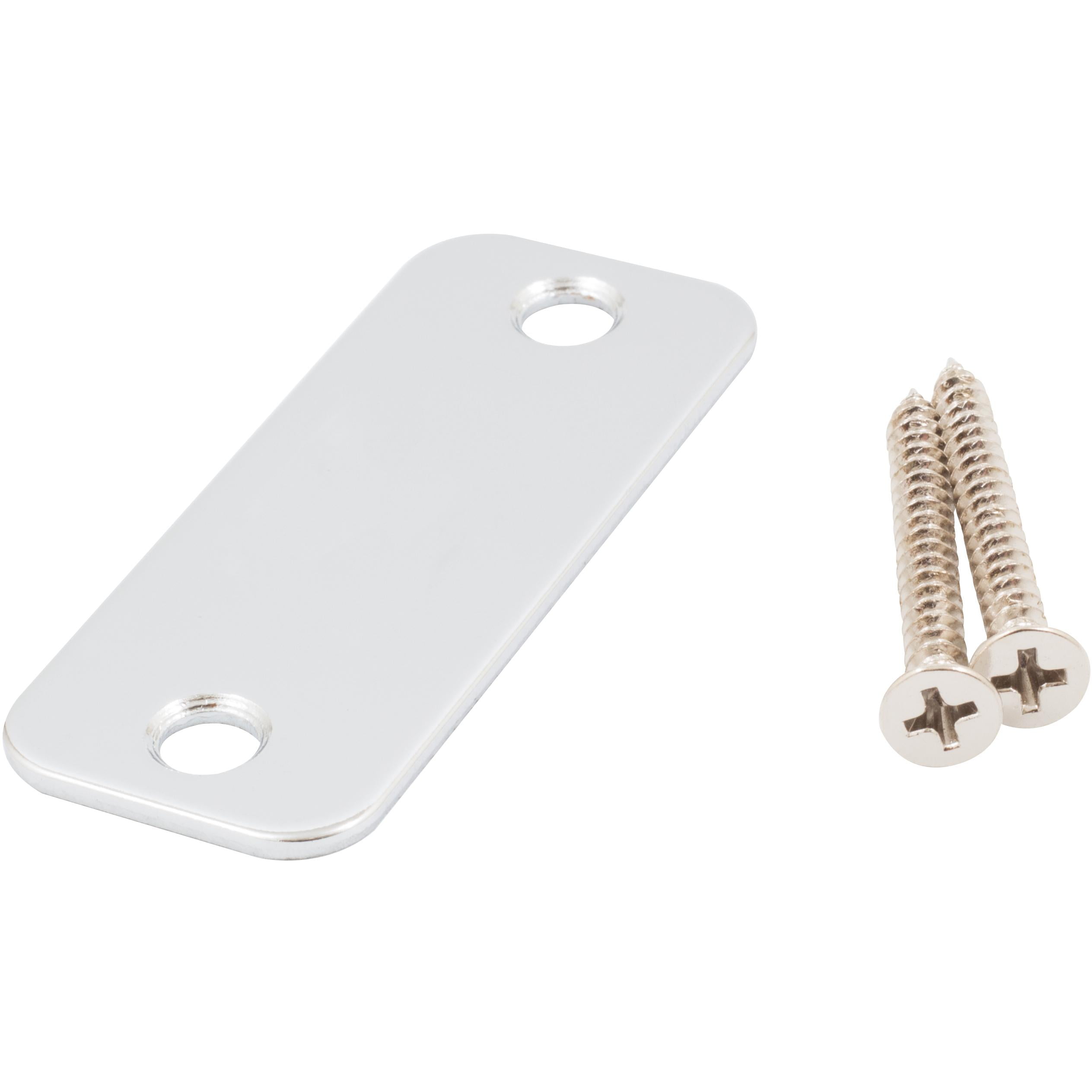 Round Corner Blank Strike Plate, 1-1/8" x 2-3/4", Polished Chrome by ...