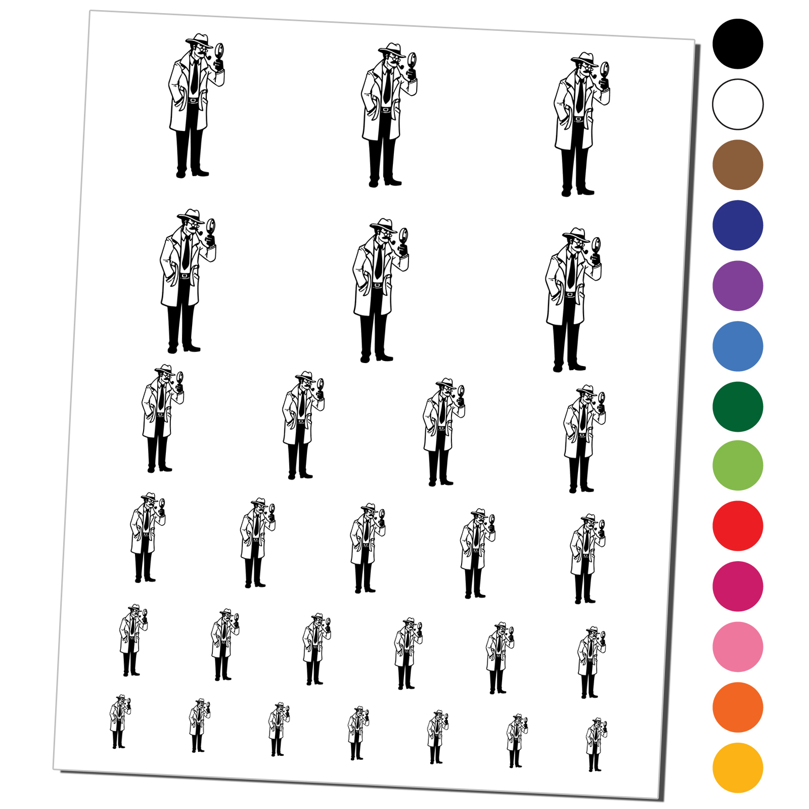 Detective Private Eye Inspector with Hourglass and Trench Coat Water ...